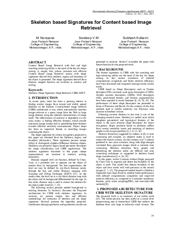 (PDF) Skeleton based Signatures for Content based Image Retrieval