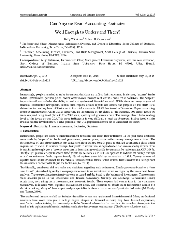 Can Anyone Read Accounting Footnotes Well Enough to Understand Them?