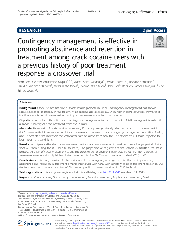 (PDF) A randomized trial adapting contingency management targets based ...