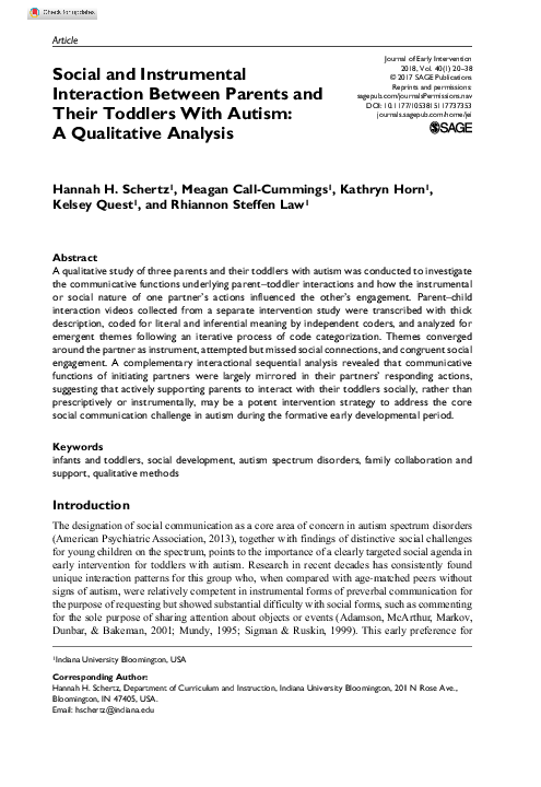 (PDF) Social and Instrumental Interaction Between Parents and Their ...