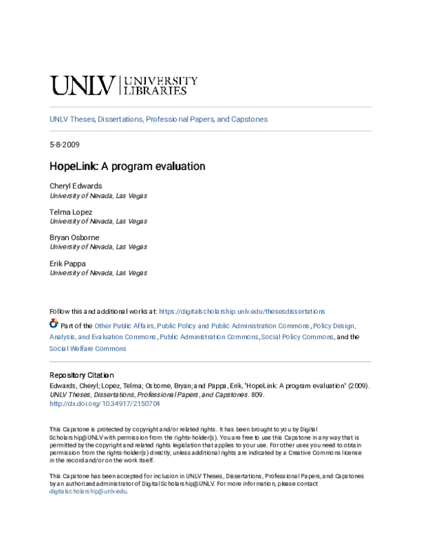 (PDF) HopeLink: A program evaluation
