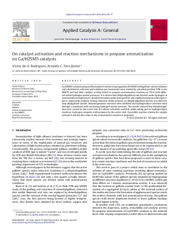 (PDF) On catalyst activation and reaction mechanisms in propane ...