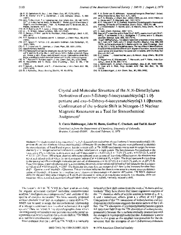 (PDF) Crystal and molecular structure of the N,N-dimethylurea ...