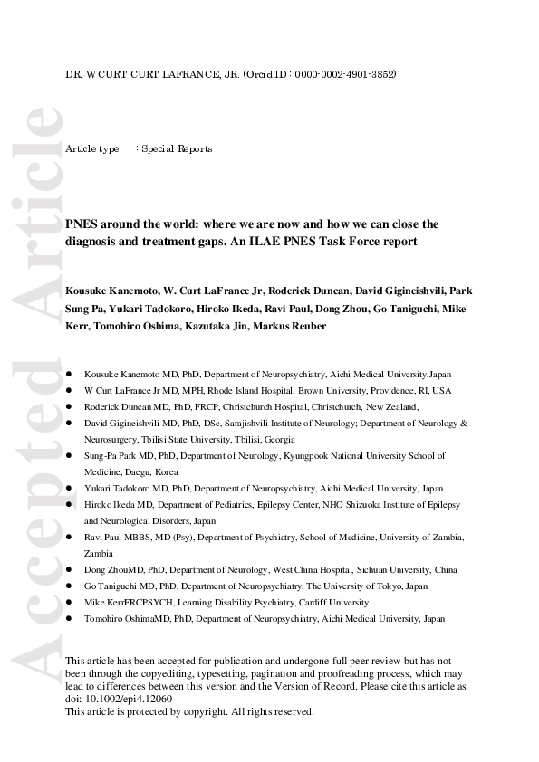 (PDF) PNES around the world: Where we are now and how we can close the ...