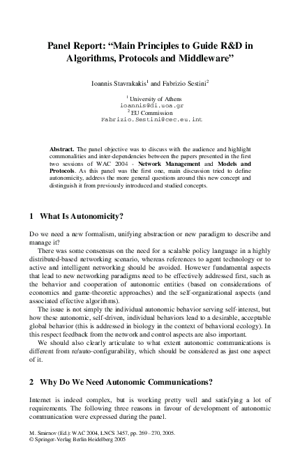 (PDF) Panel Report: “Main Principles to Guide R&D in Algorithms ...