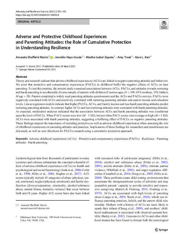 (PDF) Adverse and Protective Childhood Experiences and Parenting ...