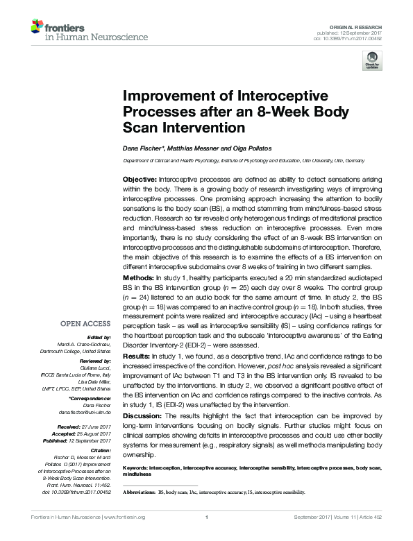 (PDF) Improvement of Interoceptive Processes after an 8-Week Body Scan ...