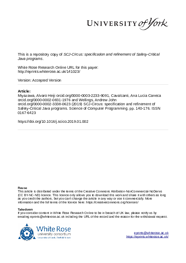 (PDF) specification and refinement of Safety-Critical Java programs