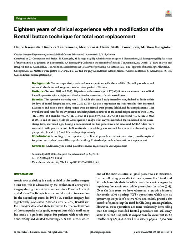 (PDF) Eighteen years of clinical experience with a modification of the ...