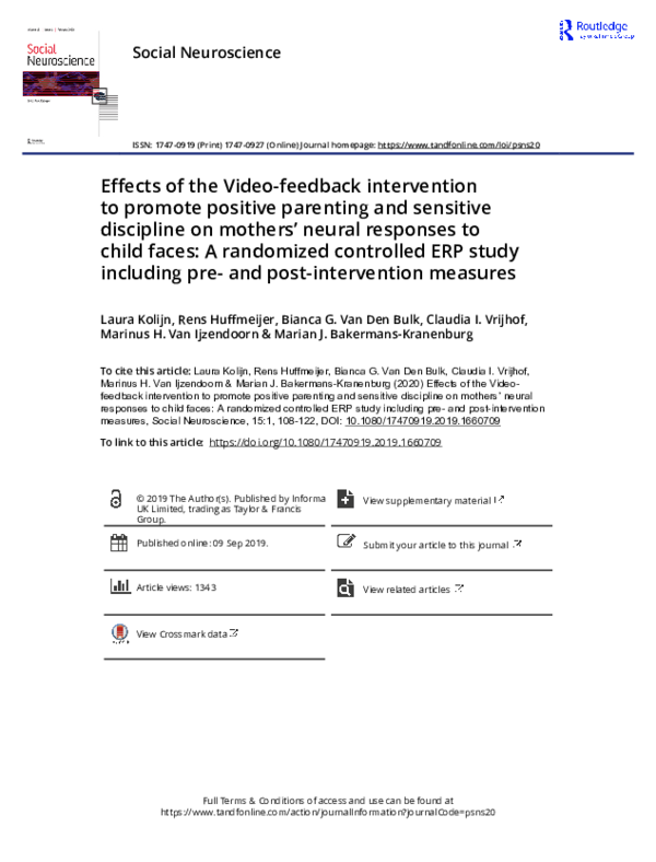 (PDF) Effects of the Video-feedback intervention to promote positive ...