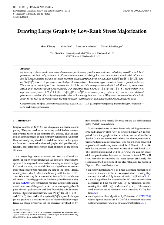 (PDF) Drawing Large Graphs by Low-Rank Stress Majorization
