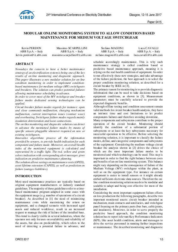 (PDF) Modular online monitoring system to allow condition-based ...
