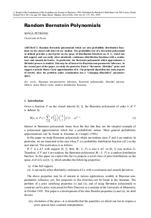 (PDF) Random Bernstein Polynomials