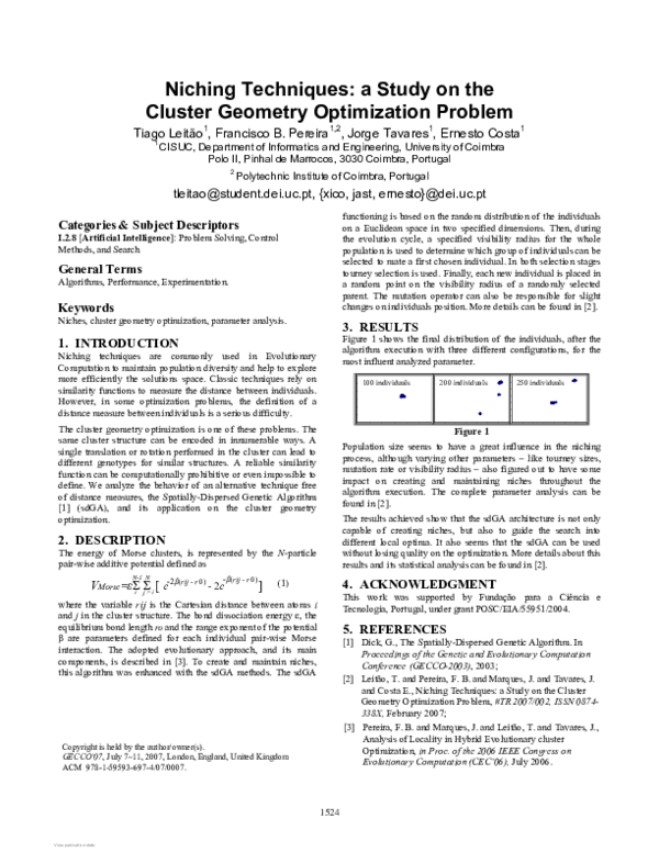 (PDF) Niching techniques