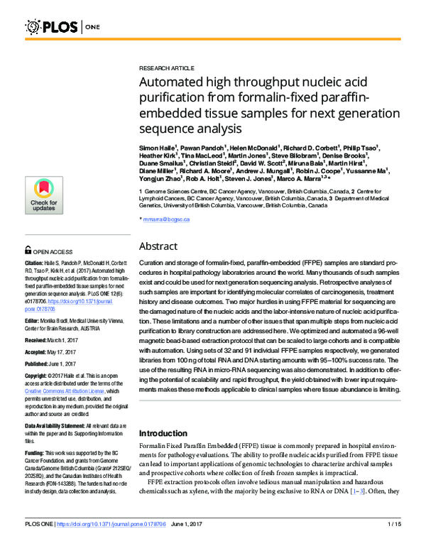 (PDF) Automated high throughput nucleic acid purification from formalin-fixed paraffin-embedded ...