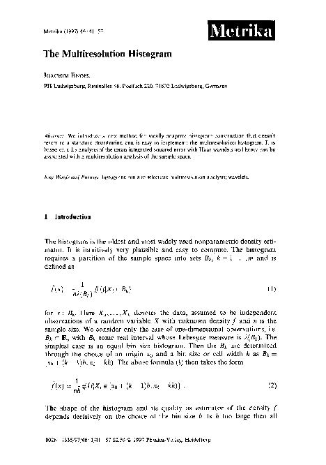 (PDF) Multiresolution Histogram for Adaptive Analysis