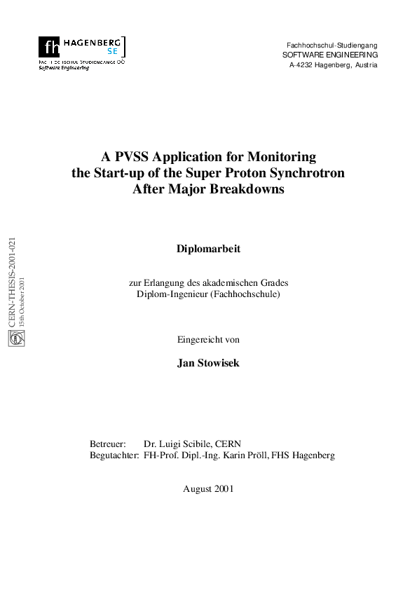 (PDF) A PVSS Application for Monitoring the Start-up of the Super ...