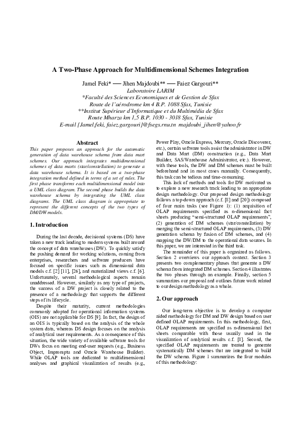 (PDF) A Two-Phase Approach for Multidimensional Schemes Integration