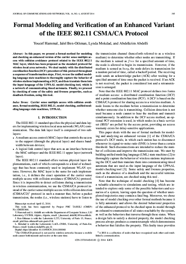 (PDF) Formal modeling and verification of an enhanced variant of the ...