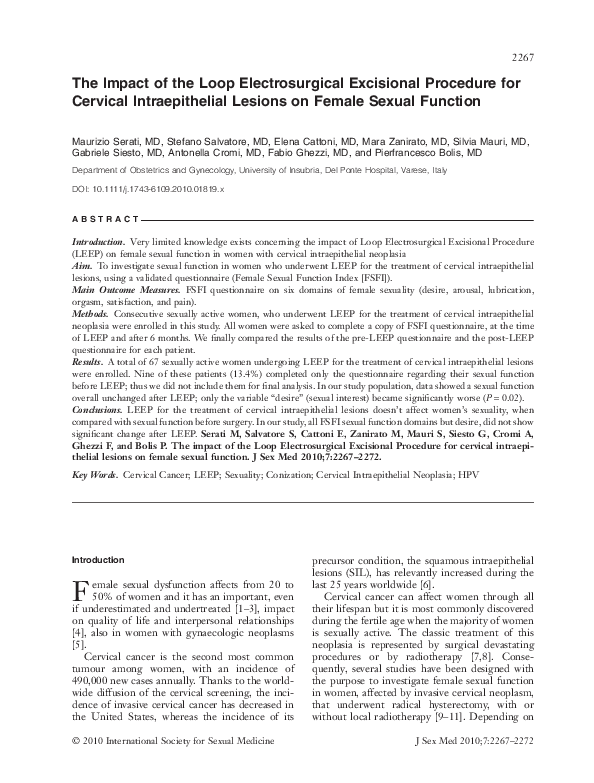 (PDF) The Impact of the Loop Electrosurgical Excisional Procedure for ...
