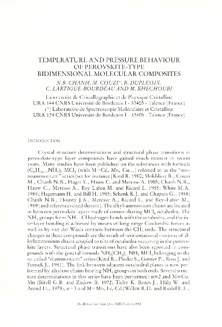 (PDF) Temperature Ani) Pressure Behaviour of Perovskite-Type Bii ...