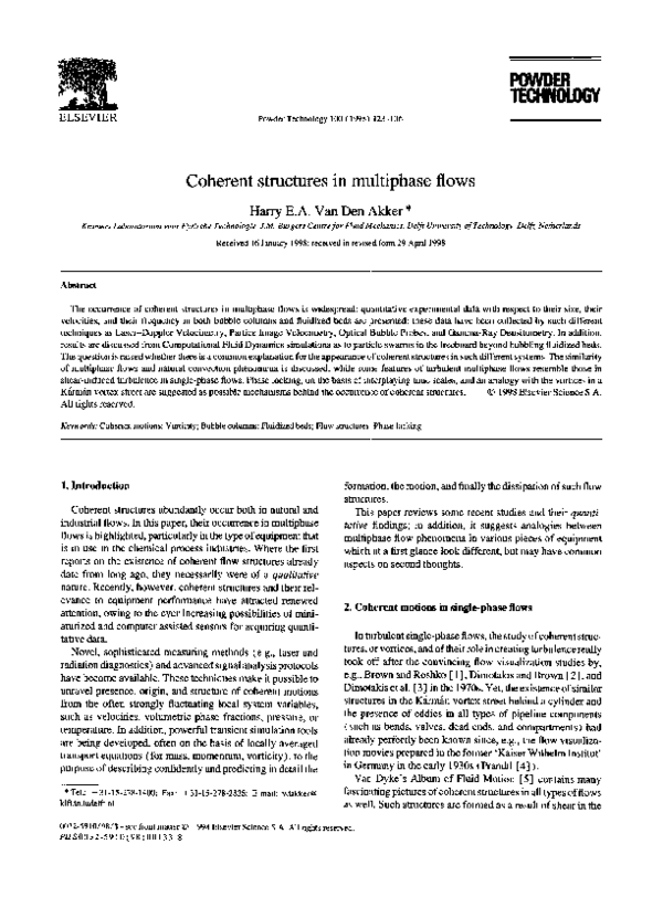 (PDF) Coherent structures in multiphase flows