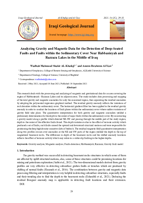 (PDF) Iraqi Geological Journal