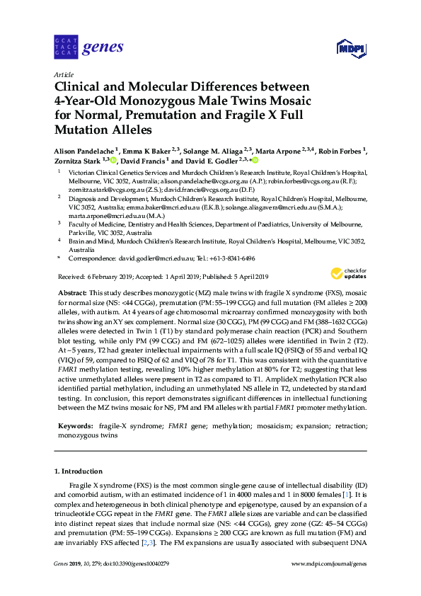 (PDF) Clinical and Molecular Differences between 4-Year-Old Monozygous ...