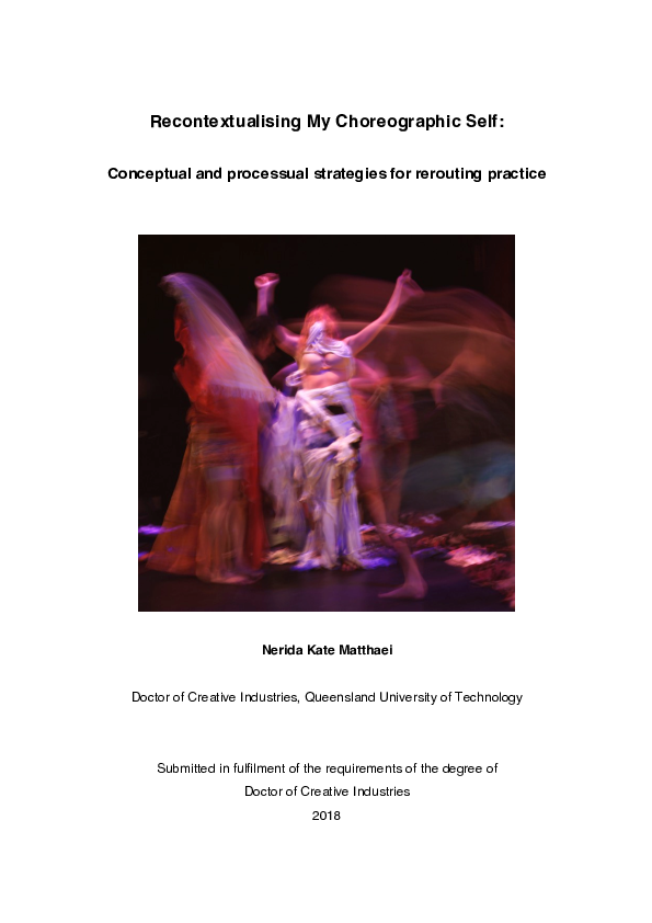 (PDF) Recontextualising My Choreographic Self: Conceptual and ...