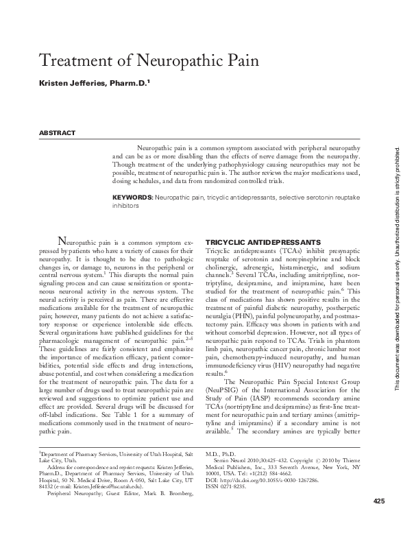 (PDF) The treatment of neuropathic pain