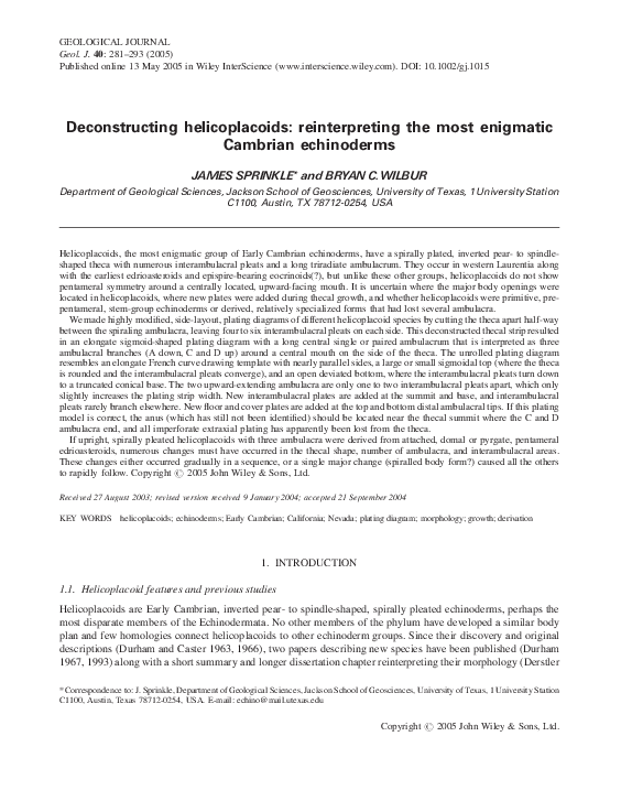 (PDF) Deconstructing helicoplacoids: reinterpreting the most enigmatic ...