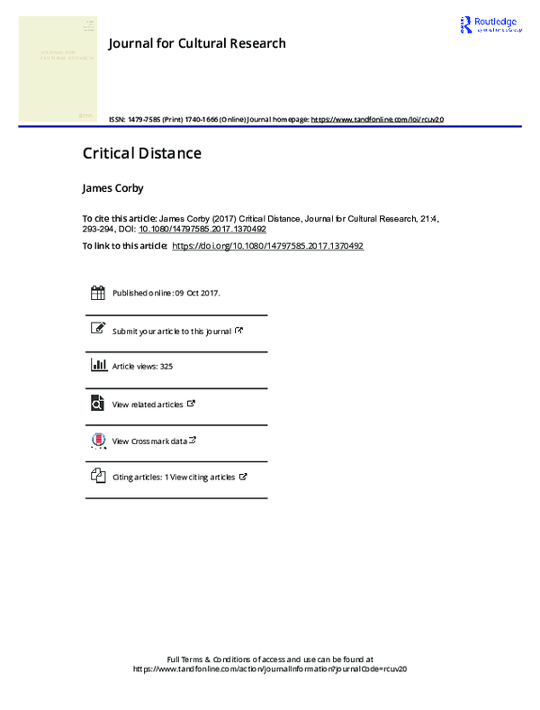 (PDF) Critical Distance