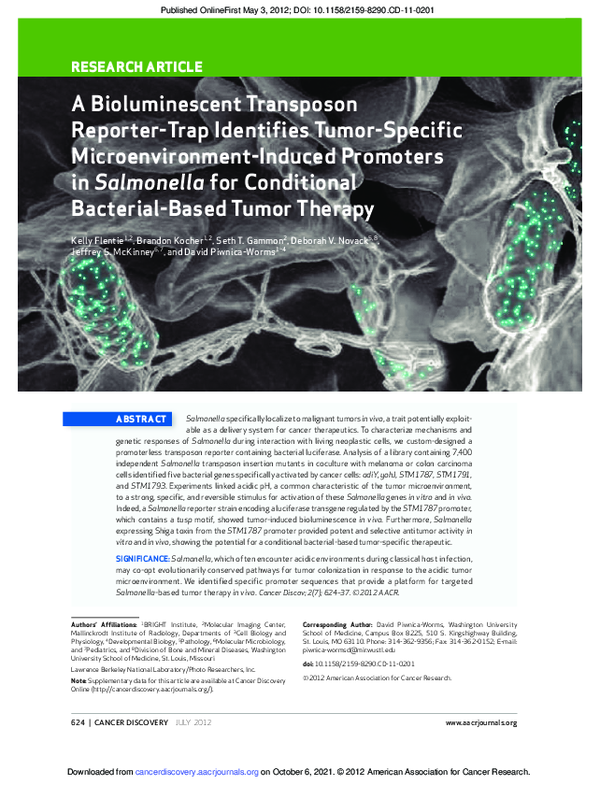 (PDF) A modular, Tn7-based system for making bioluminescent or ...