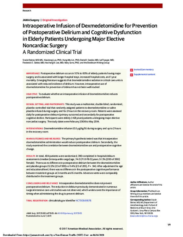 (PDF) Lipid Emulsion Treatment ( LET ) of Post-Operative Cognitive ...