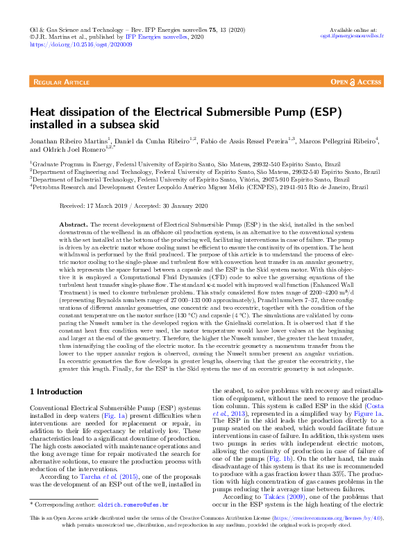 (PDF) Heat dissipation of the Electrical Submersible Pump (ESP ...