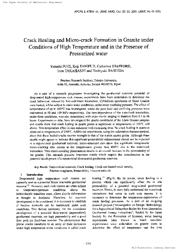 (PDF) Crack Healing and Micro-crack Formation in Granite under ...
