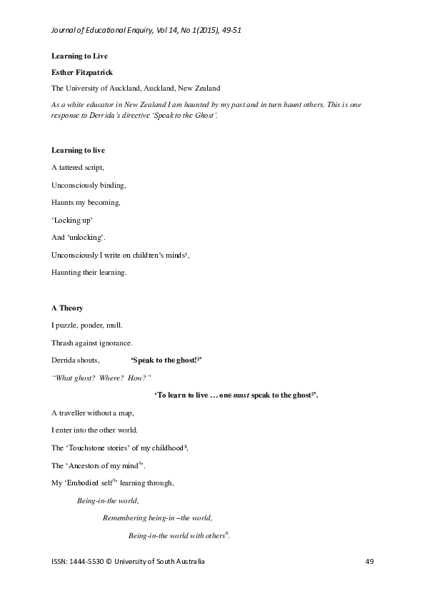 (PDF) Learning to Live