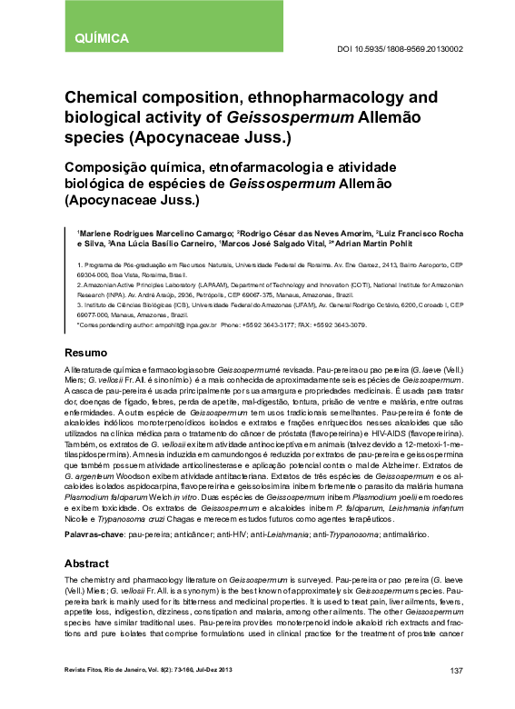 (PDF) Chemical composition, ethnopharmacology and biological activity ...