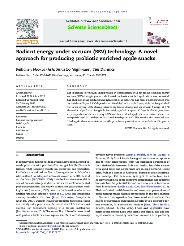 (PDF) Radiant energy under vacuum (REV) technology: A novel approach ...
