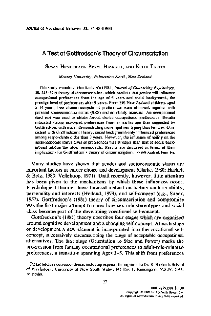 (PDF) A test of Gottfredson's theory of circumscription
