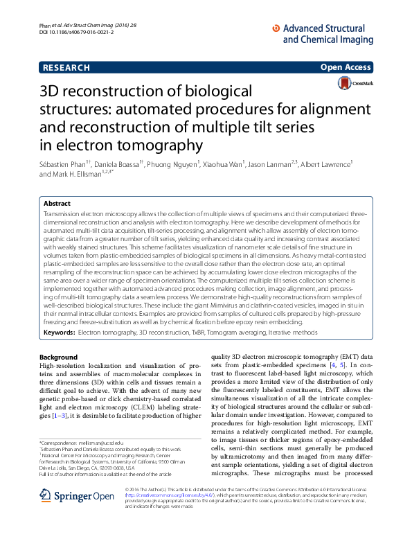 (PDF) 3D reconstruction of biological structures: automated procedures ...