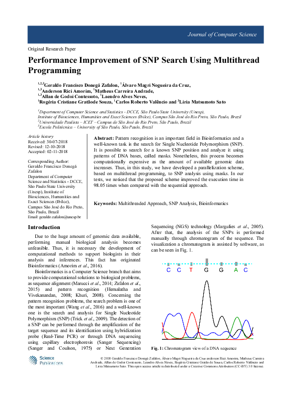 (PDF) Performance Improvement of SNP Search Using Multithread ...