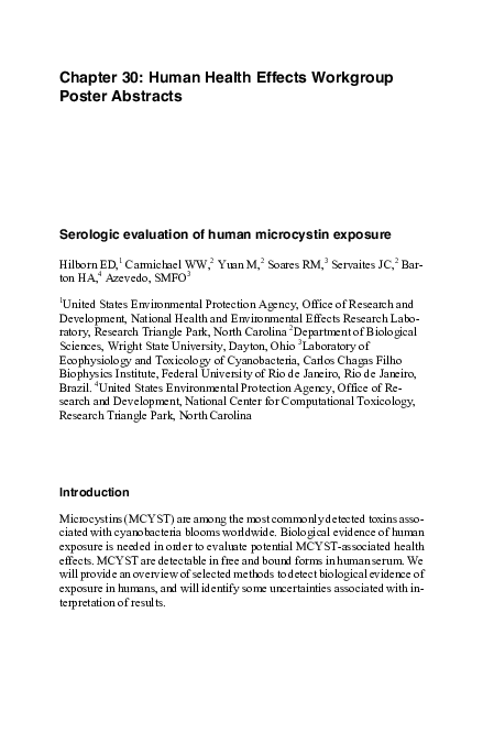 (PDF) Human Health Effects Workgroup Poster Abstracts