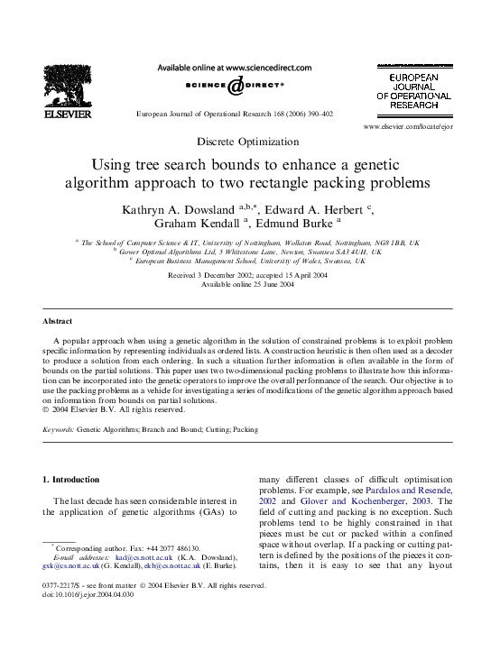 (PDF) Using tree search bounds to enhance a genetic algorithm approach ...