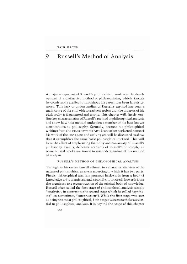 (PDF) Russell’s Method of Analysis