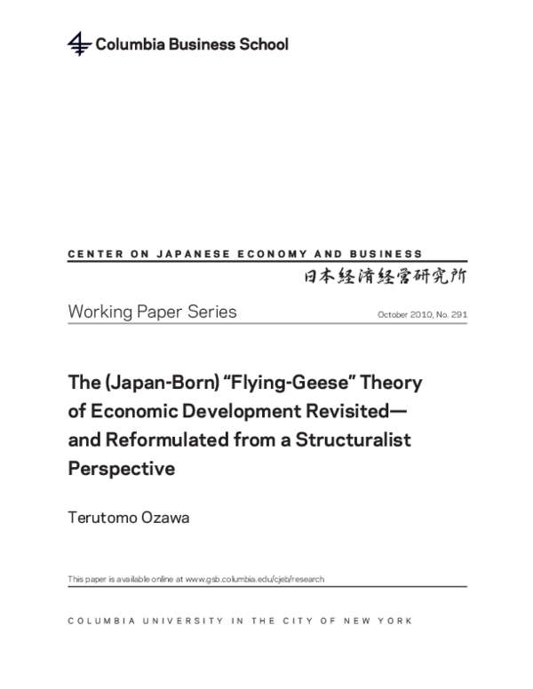 (PDF) The (Japan-Born) ‘Flying-Geese’ Theory of Economic Development ...