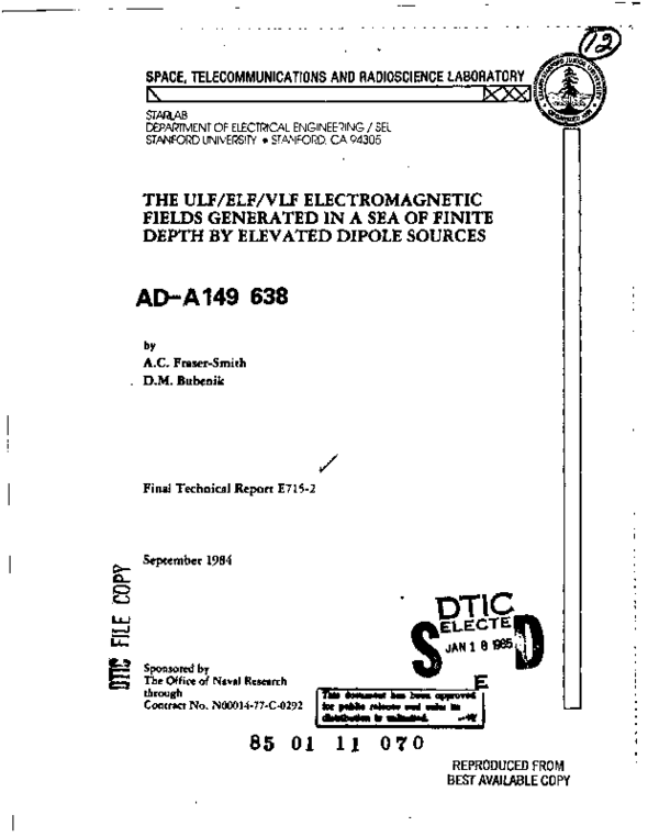 (PDF) The ULF/ELF/VLF Electromagnetic Fields Generated in a Sea of ...