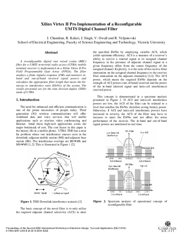 (PDF) Xilinx Virtex II Pro Implementation of a Reconfigurable UMTS Digital Channel Filter