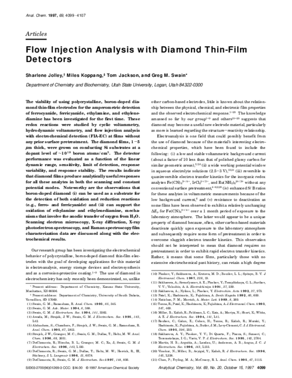 (PDF) Flow Injection Analysis with Diamond Thin-Film Detectors | Miles ...