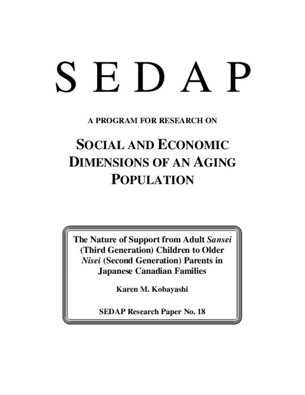 (PDF) The nature of support from adult sansei (third generation ...